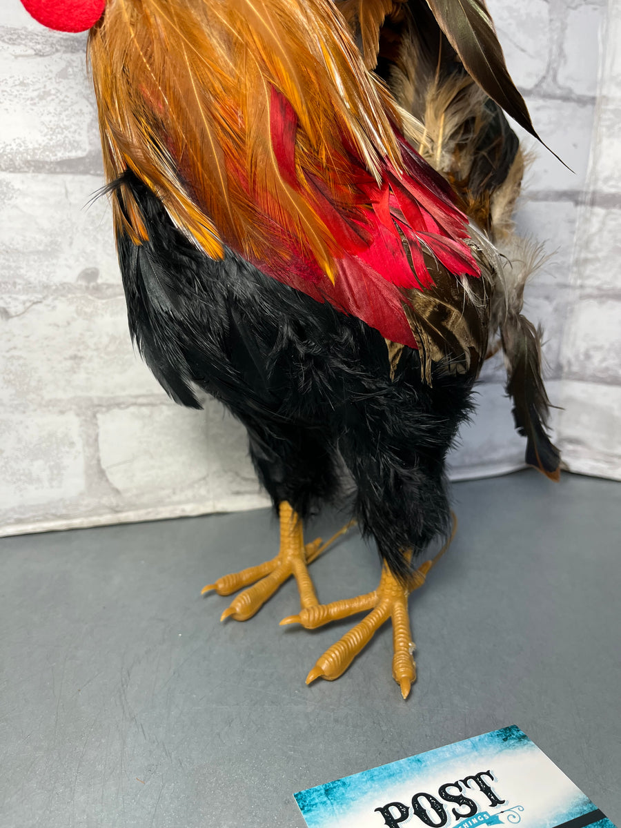 Life Size Rooster W/ Real Feathers – Post Furnishings