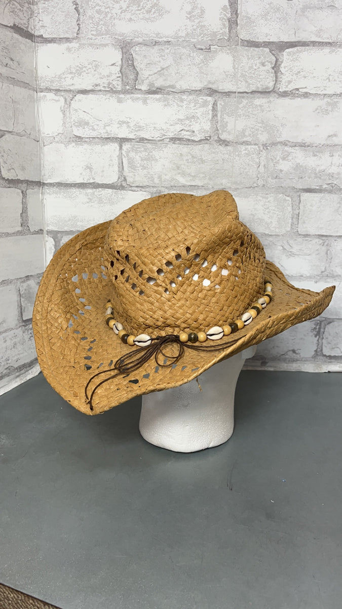 Shell Beaded Straw Hat – Post Furnishings