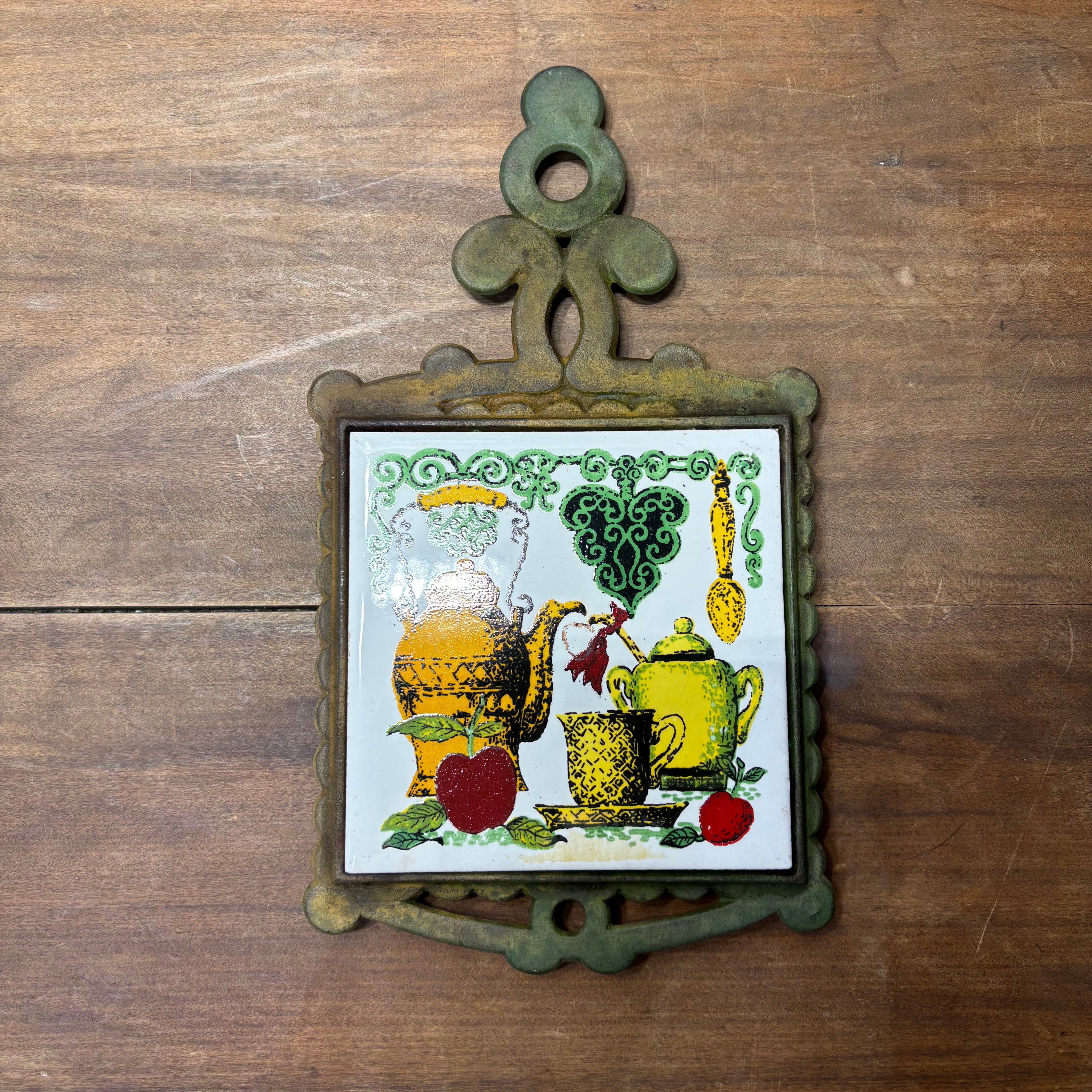 Vintage Cast Iron Tile Trivet Coffee Teapot Design – Post Furnishings
