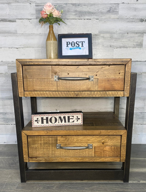 Rustic Wood Nightstand – Post Furnishings