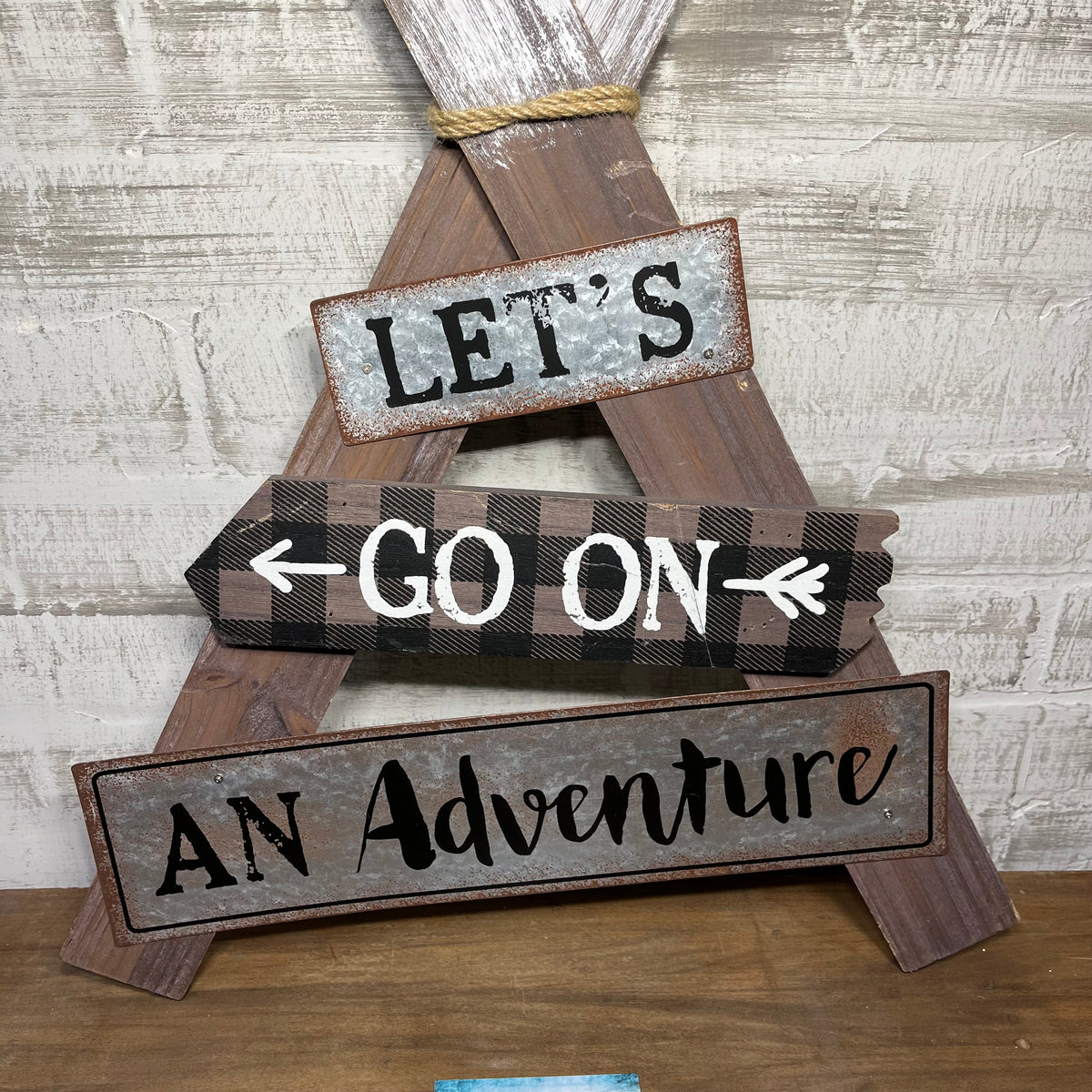 “Let’s Go On An Adventure” Rustic Sign – Post Furnishings