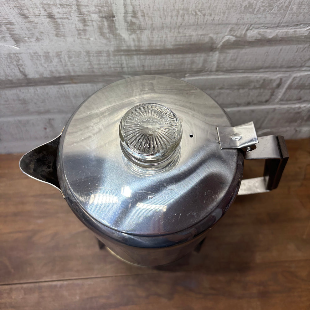 Vintage Stainless Steel 12 Cup Coffee Percolator – Post Furnishings
