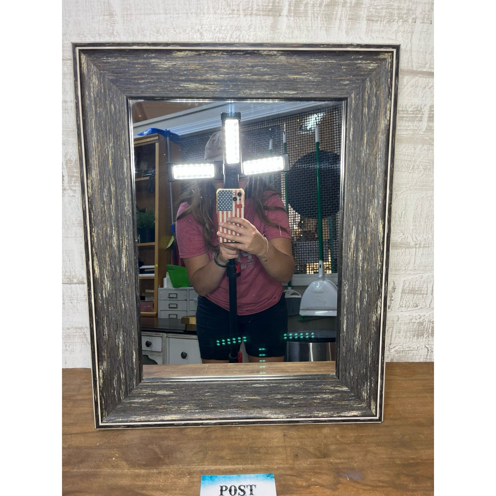 Black Distressed Mirror – Post Furnishings