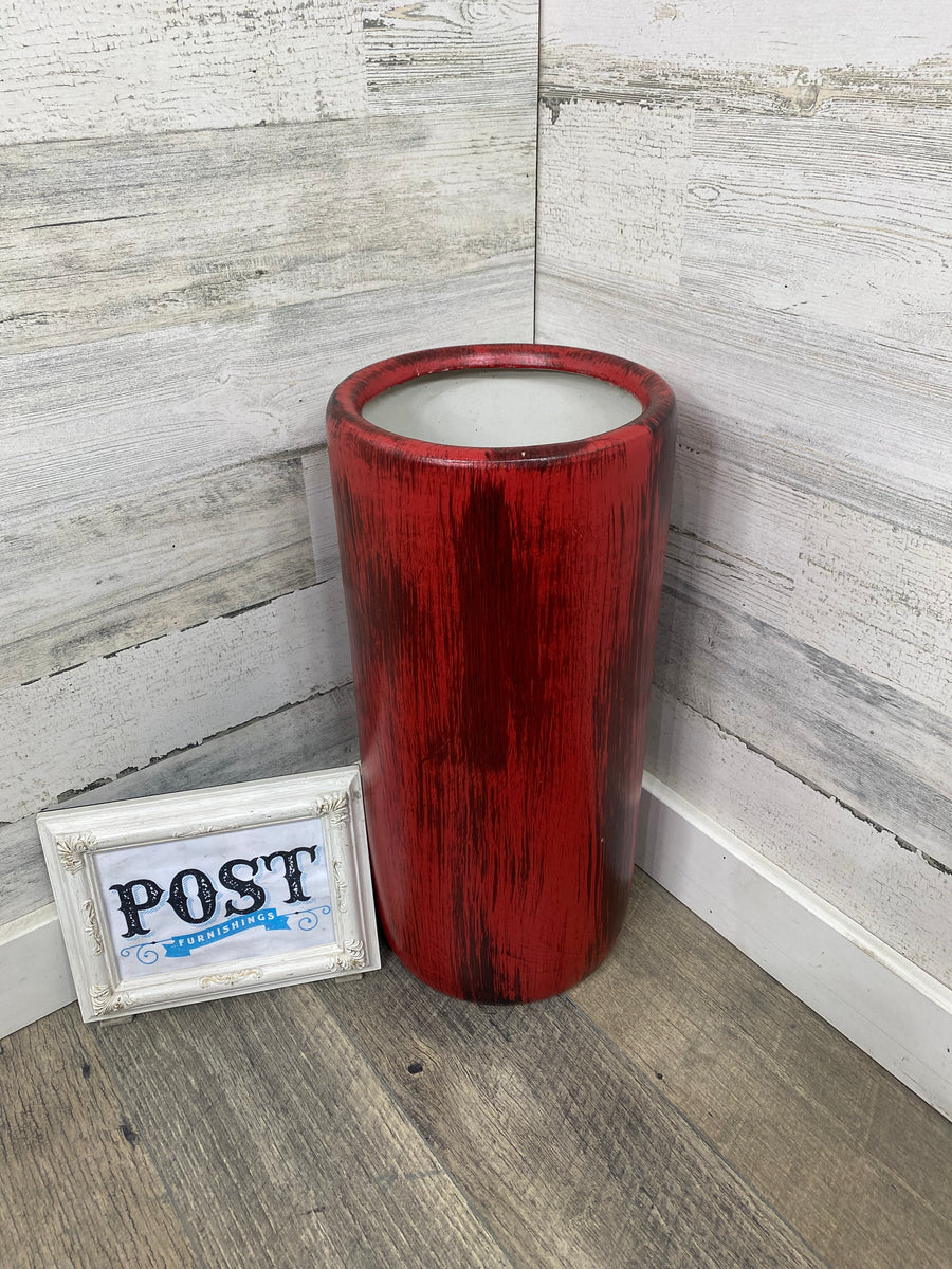 Large Rustic Red Floor Vase – Post Furnishings